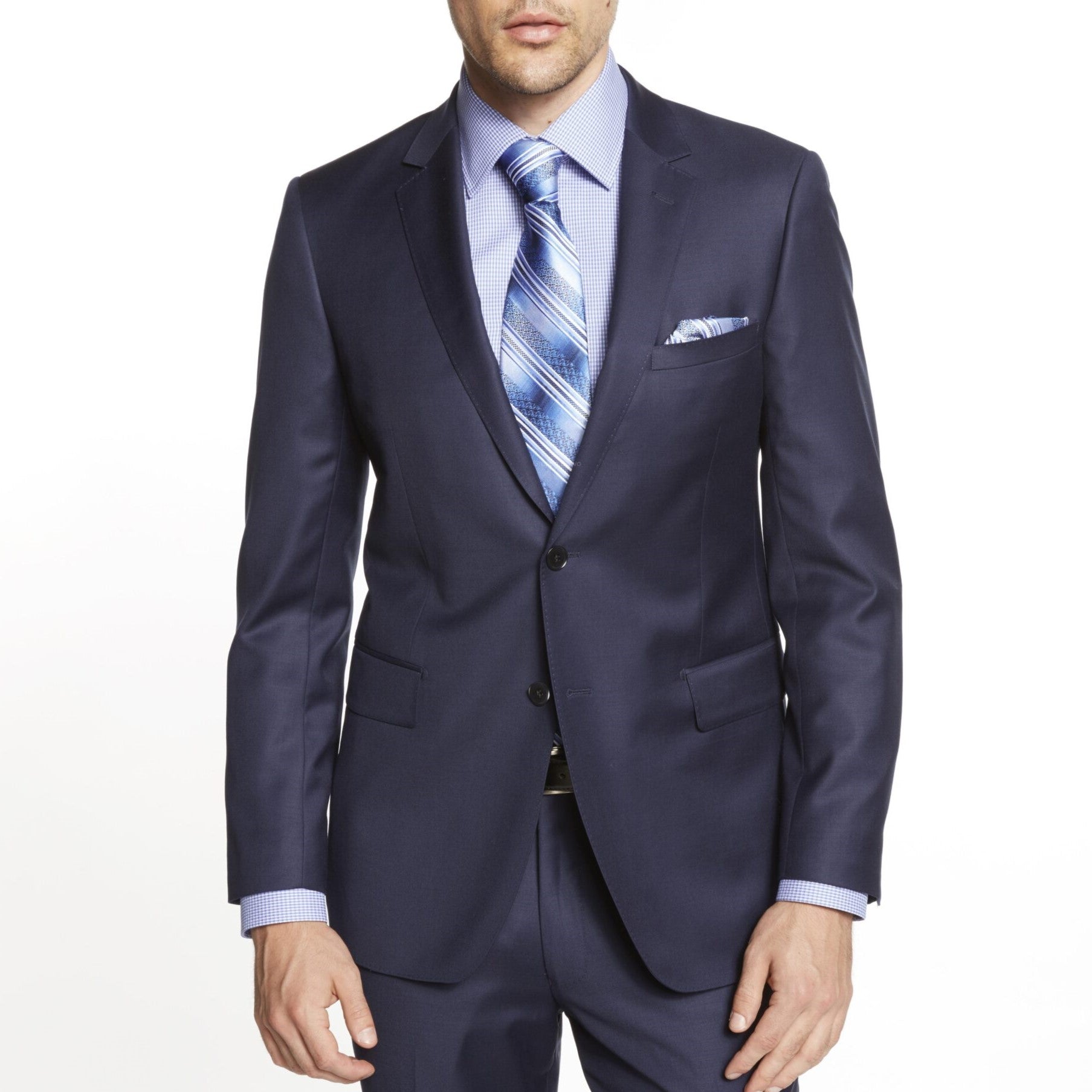 New York Man Italian Designer Indigo Blue 2 Piece Suit (available in S ...
